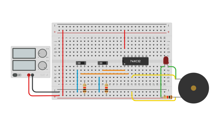 Circuit design DOOR BELL - Tinkercad