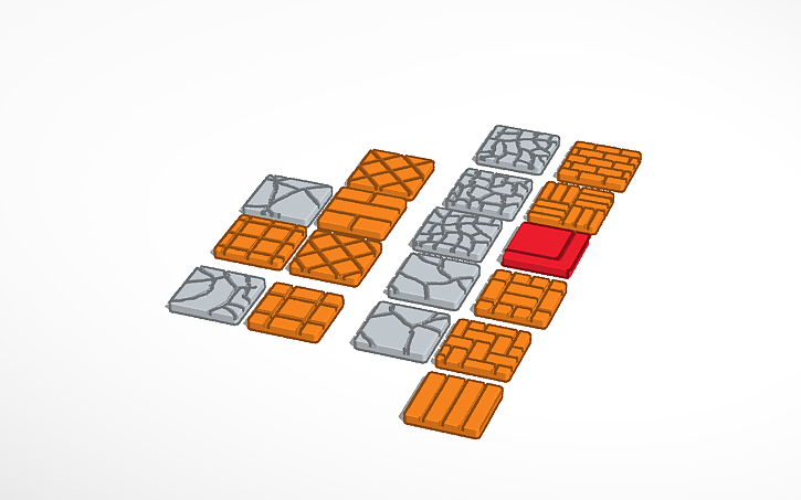 3D design Tiles floor piso losetas varios DnD - Tinkercad