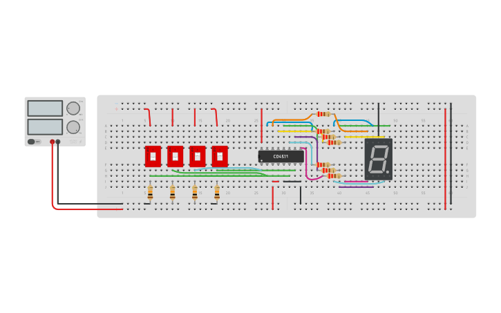 Circuit design Display de 7 segmentos - Tinkercad Circuit design Display de 7 segmentos - Tinkercad