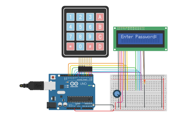 Circuit Design Lab 10 Keypad And Lcd Password Tinkercad
