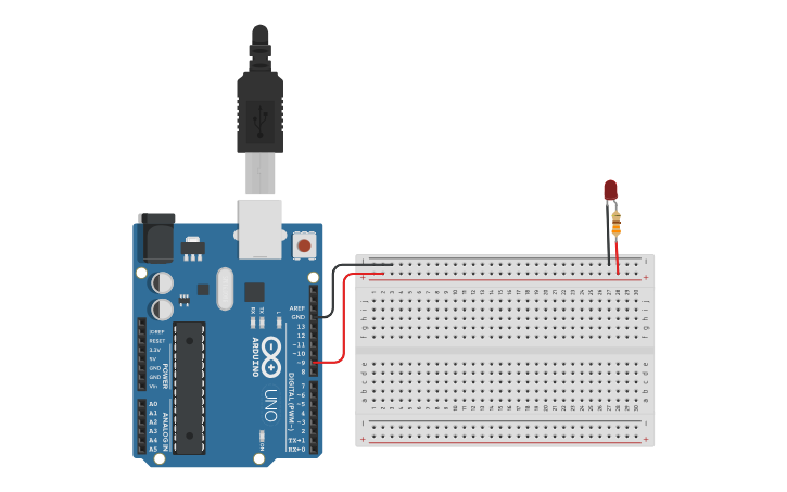 Circuit design Arduino uno R3 - Tinkercad