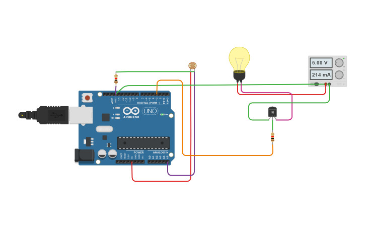 Circuit design Street Light - Tinkercad