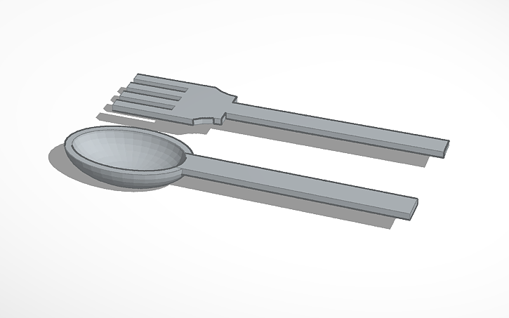 3D design Spoon & Fork - Tinkercad