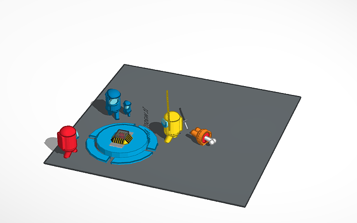 3D design Among Us meeting table (origanal) - Tinkercad