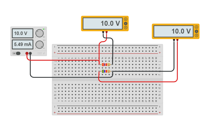 Circuit design Figure 3 - voltage 10V - Tinkercad
