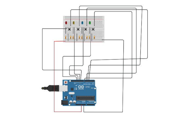 Circuit Design Multi Led Glow Using Switch If And Else Tinkercad