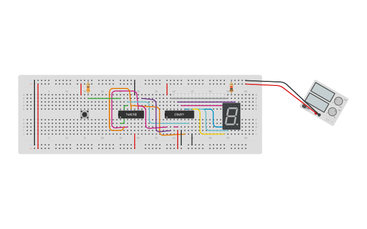 Circuit design Contador de 0 a 9 - Tinkercad