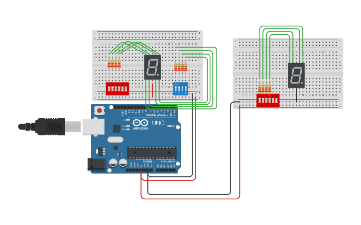 Circuit design Seven Segment Display Chapman - Tinkercad