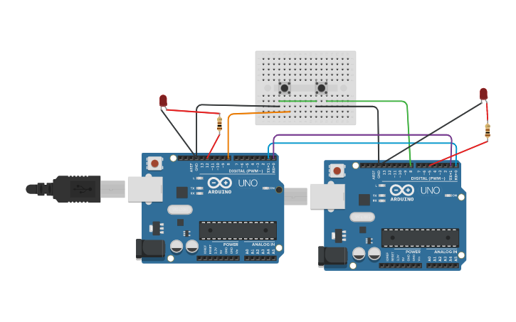 Circuit design LED UART (UTS) - Tinkercad