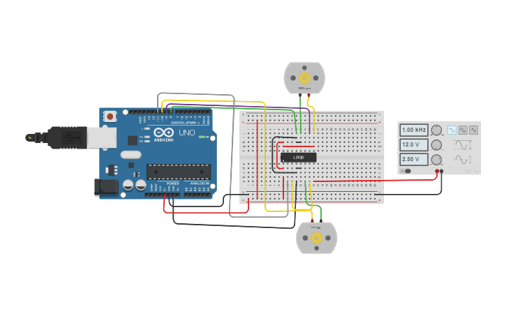 Circuit design ejercicio motor examen - Tinkercad