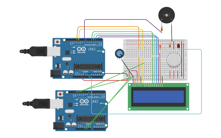 Circuit design air quality monitoring - Tinkercad