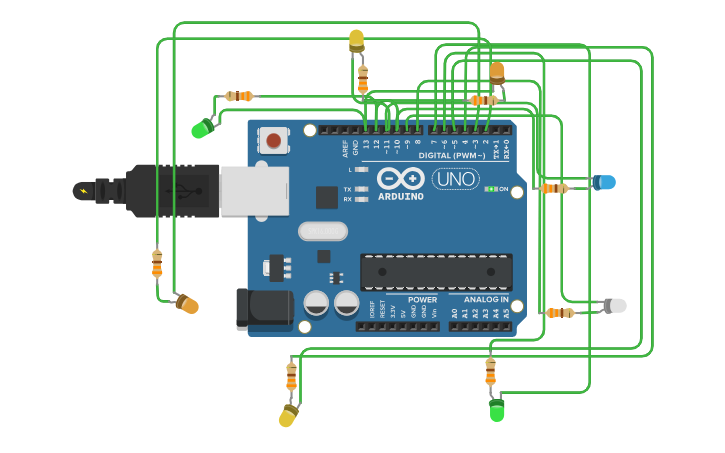 Circuit design Practica Arduino - Tinkercad