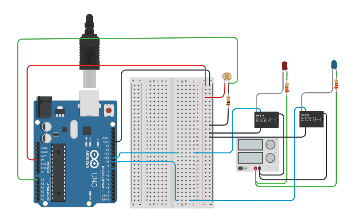 Circuit design WEEK13_Analog LDR - Tinkercad