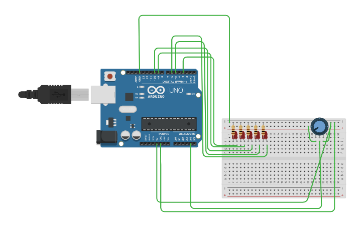 Circuit design Decimal to binary - Tinkercad