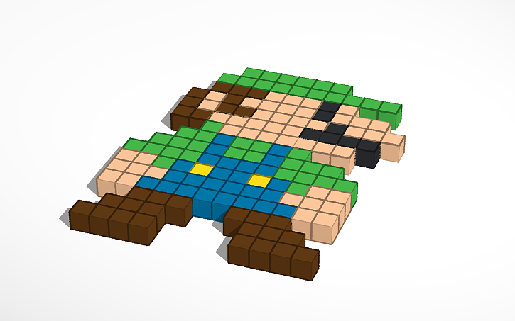 3D design Classic Luigi Pixel Art - Tinkercad