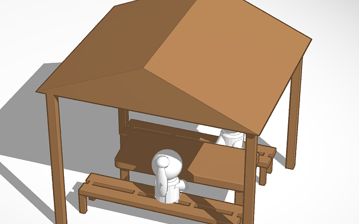 3D design picnic bench - Tinkercad