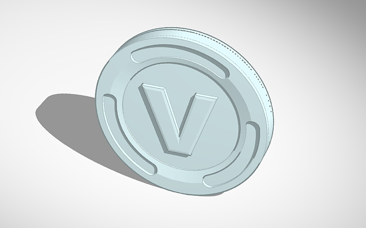 3D design V-buck Fortnite - Tinkercad