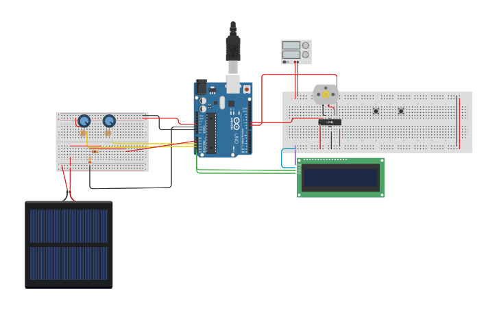 Circuit design seguidor de luz - Tinkercad