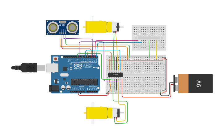 Circuit design Conexion de carro Bluetooth | Tinkercad
