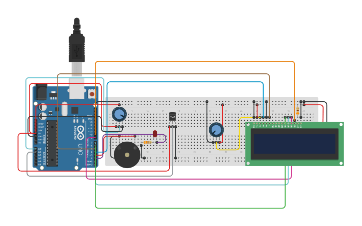 Circuit design Sensor de temperatura con LCD y movimiento en LCD ...