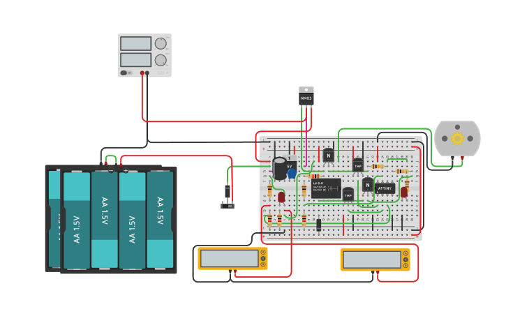 Circuit design ATtiny Differential Temp Ctrl | Tinkercad