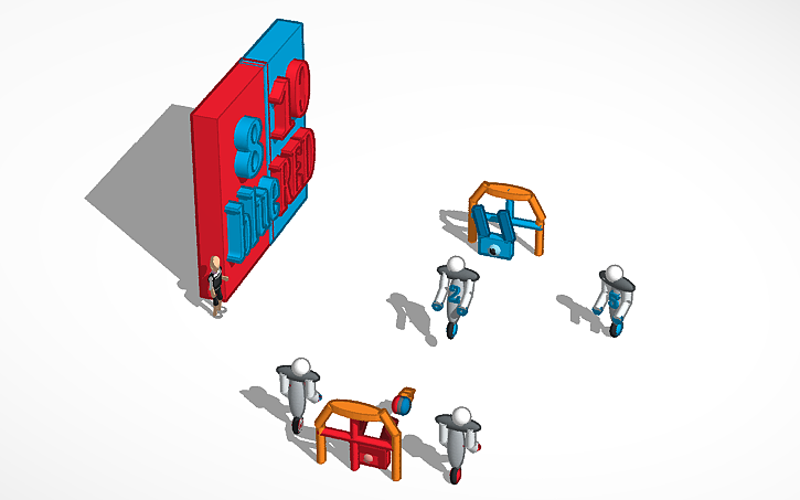 3D design Robots playing Soccer. - Tinkercad