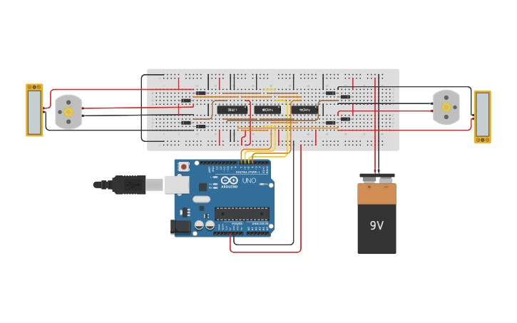 Circuit design Motor program - Tinkercad