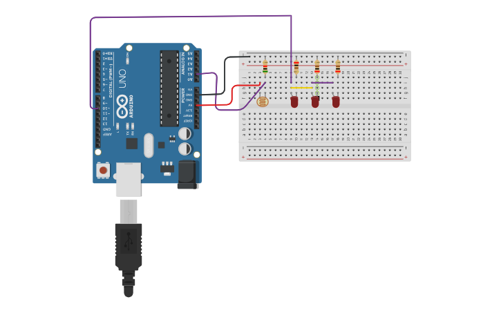 Circuit Design გარე განათება Tinkercad