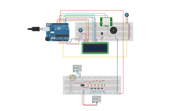 Circuit design Sistema automatizado de rega de jardins - Tinkercad