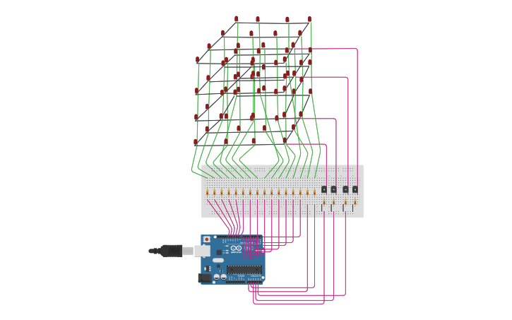 Circuit Design Uts Led 4x4 Tinkercad