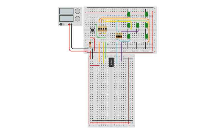 Circuit design Dice - Tinkercad
