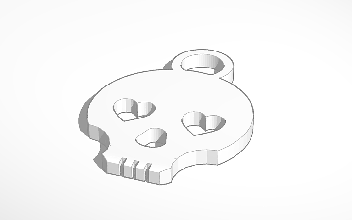 3D design Skull keychain - Tinkercad