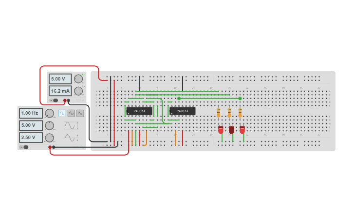 Circuit Design Jk Flip Flop 3 Bit Counter Tinkercad