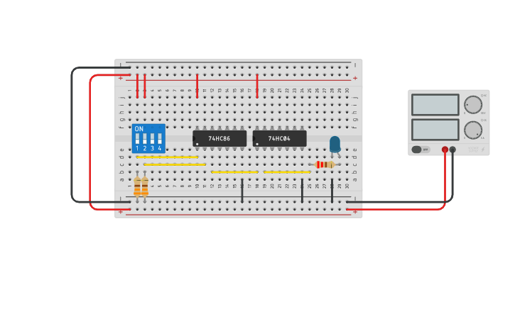 Circuit design XNOR Gate - Tinkercad