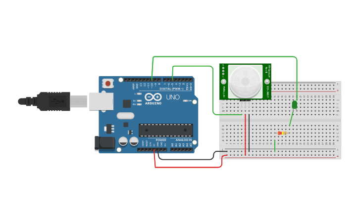 Circuit design movement sensor - Tinkercad