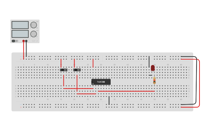 Circuit design TTL 7400 | Tinkercad