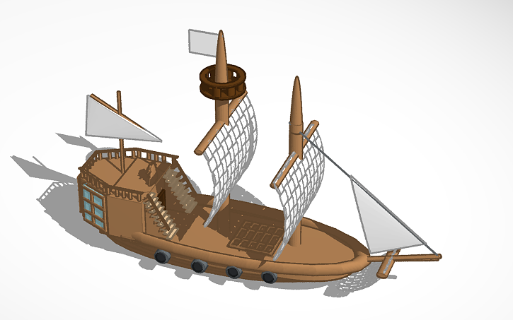3D design Pirate Ship - Tinkercad