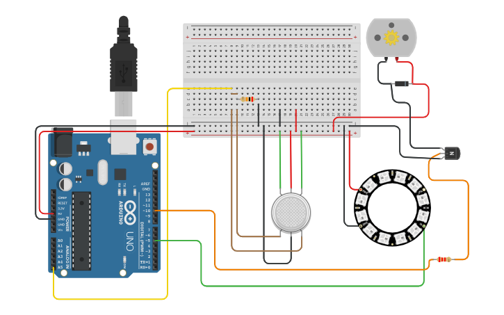 Circuit design Alcohol Detection Engine Locking System - Tinkercad Circuit design Alcohol Detection Engine Locking System - Tinkercad