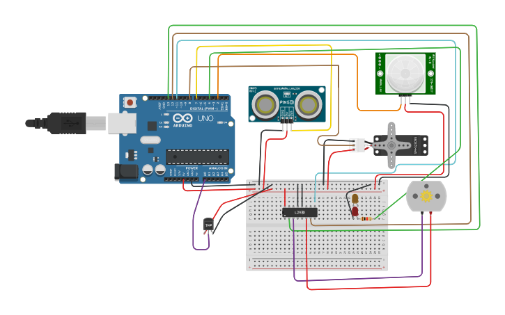 Circuit design Smart Home Automation System - Tinkercad