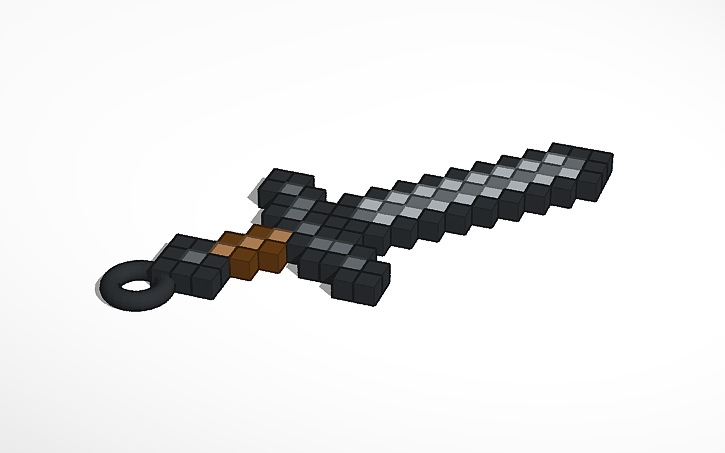 3D design minecraft coal sword | Tinkercad