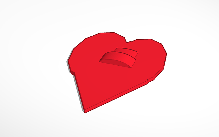 3d Design Heart Button Tinkercad