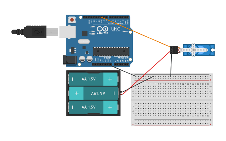 Circuit design Servo - Tinkercad