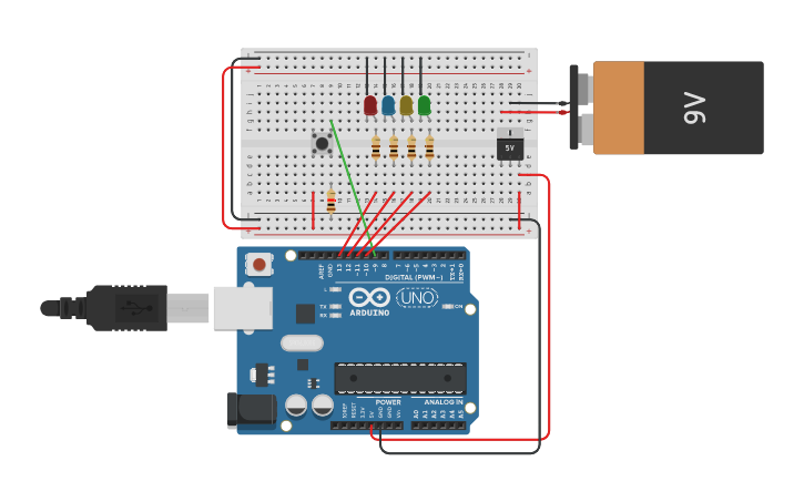 Circuit Design Exp3 Multiple Buttons Tinkercad