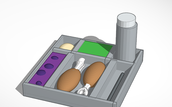 3D design food tray - Tinkercad
