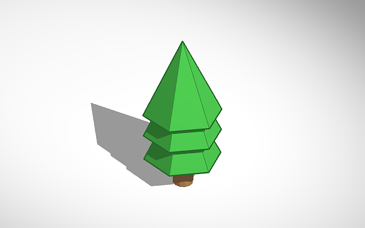3D design Low-Poly Pine Tree - Tinkercad