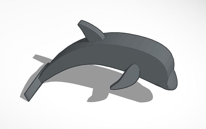 3D design Dolphin- Extrusion - Tinkercad