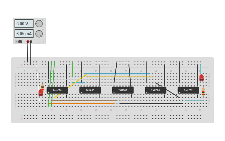 Circuit Design Full Adder Tinkercad