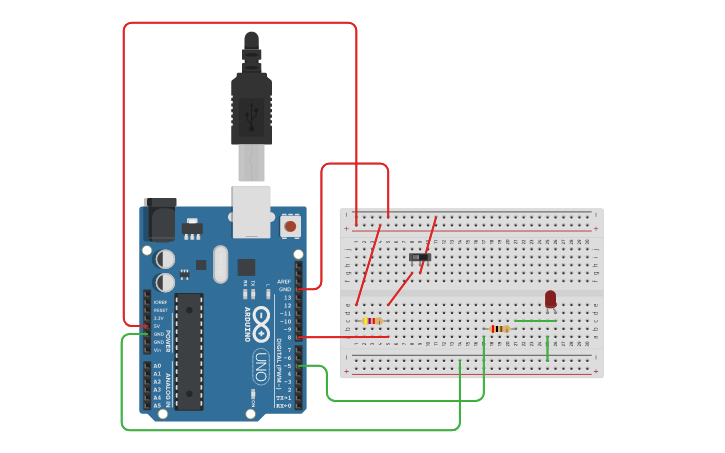 Circuit design Pulsador | Tinkercad