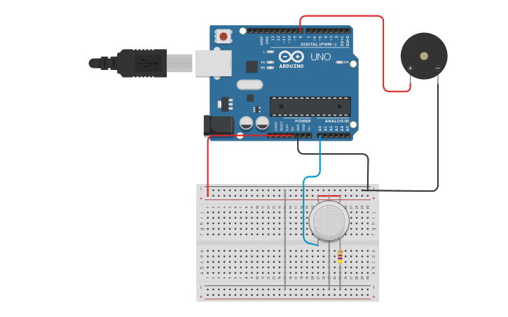 Circuit Design Air Quality Monitoring System Tinkercad