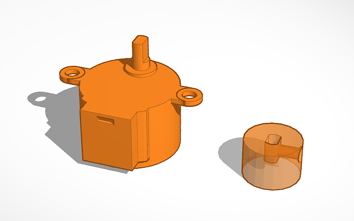 3D design 28BYJ-48 Model and Hub - Tinkercad